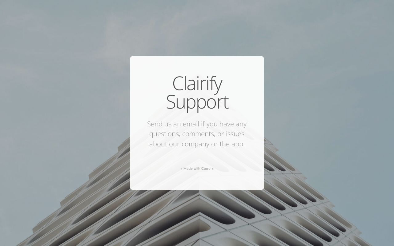Clairify Support